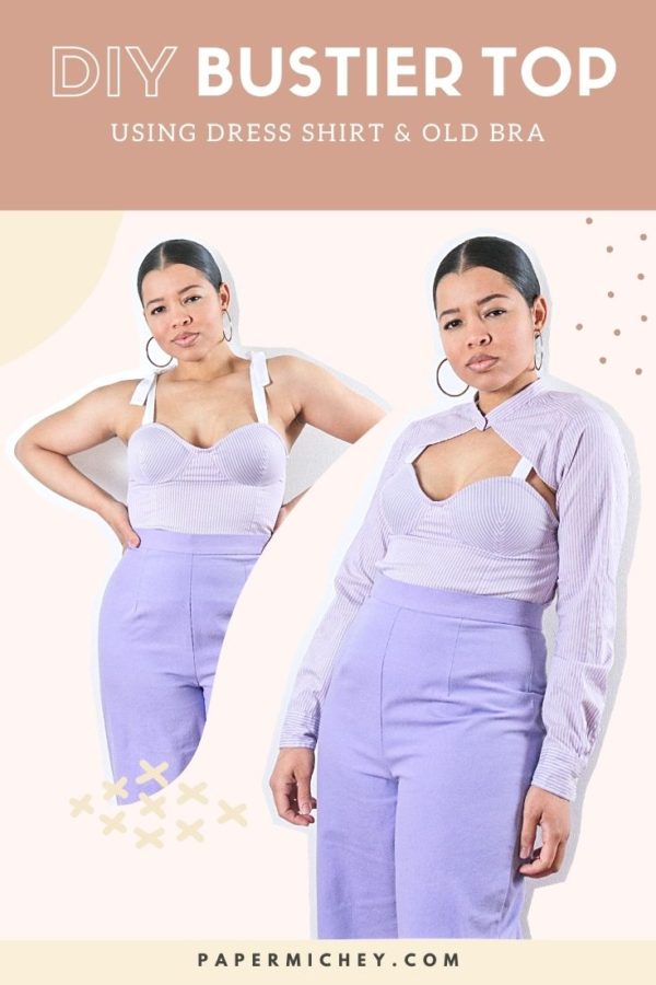DIY Bustier Top Refashion using Old Bra - Paper Michey